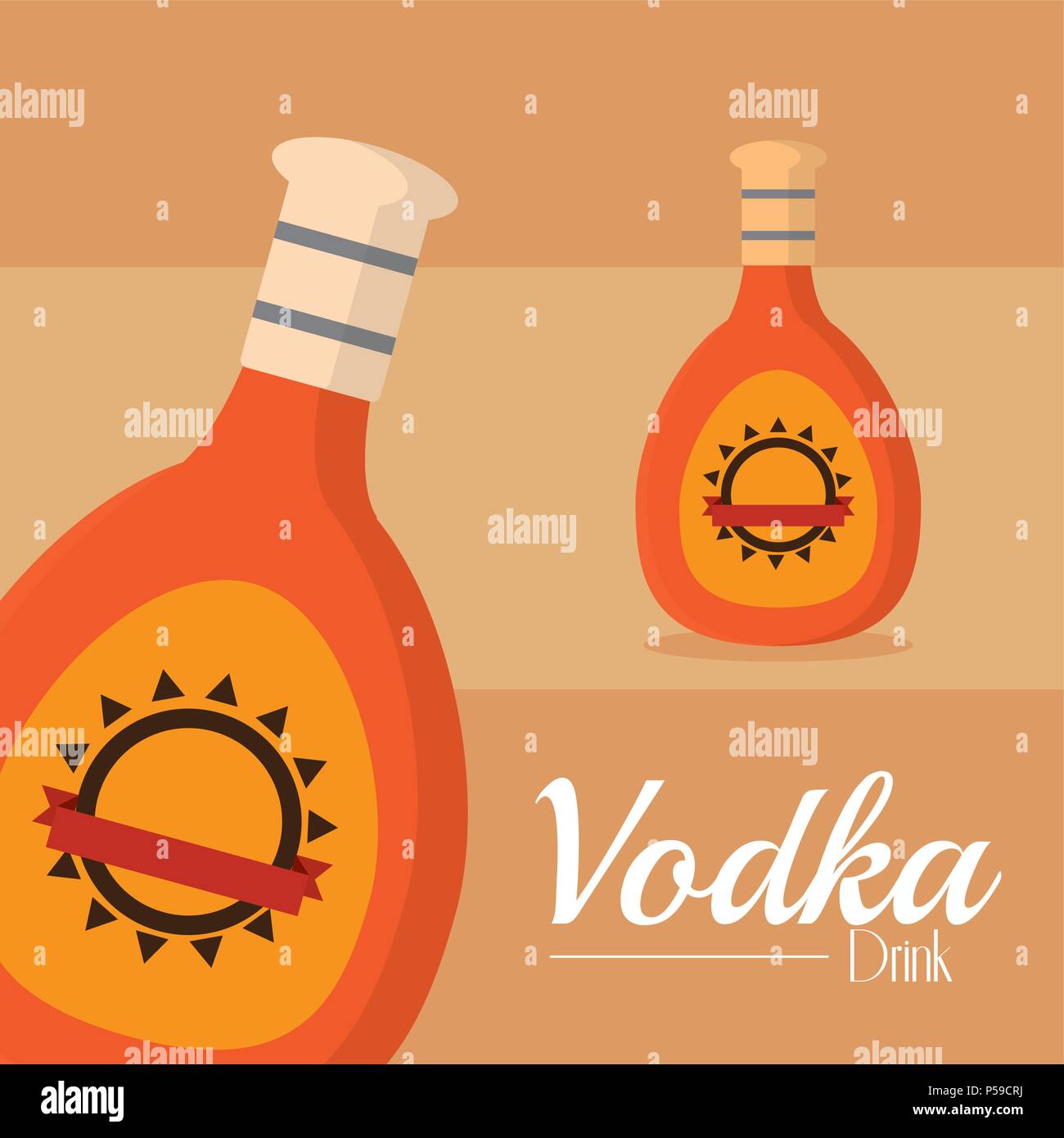 Vodka drink bottle over colorful background vector illustration graphic ...