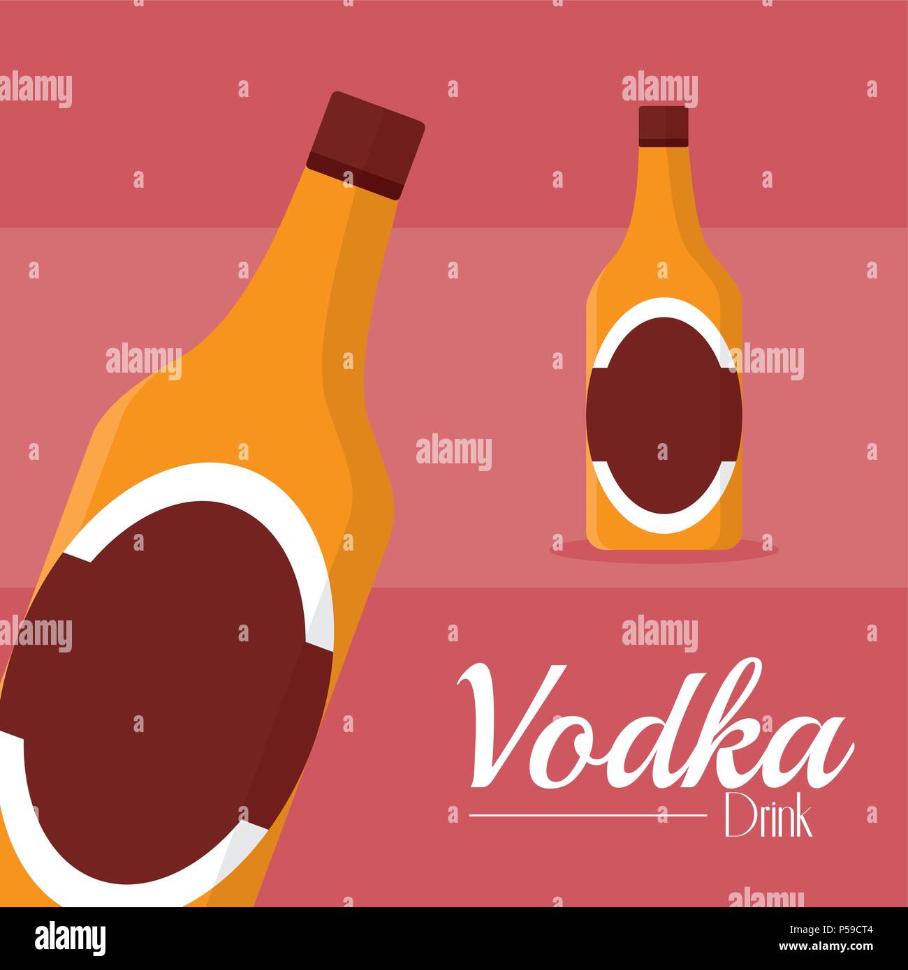 Vodka drink bottle over colorful background vector illustration graphic ...