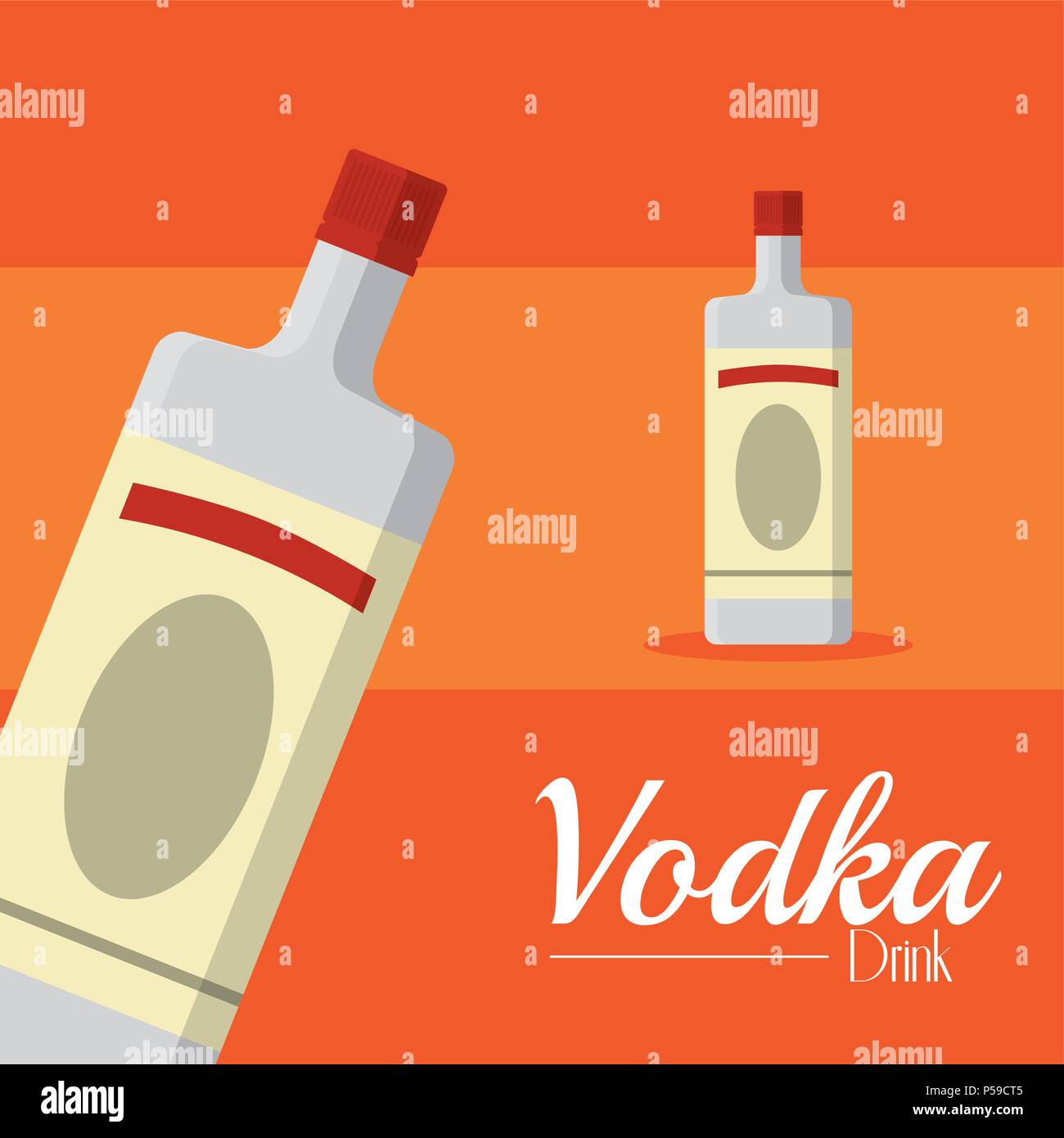 Vodka drink bottle over colorful background vector illustration graphic ...
