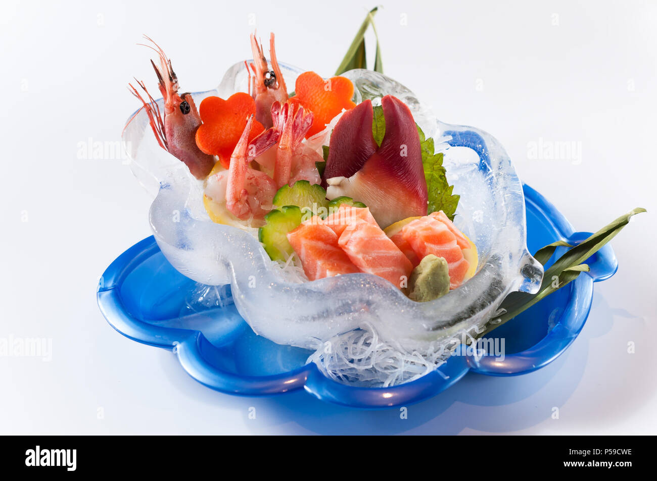 A colorful platter of sashimi Stock Photo - Alamy