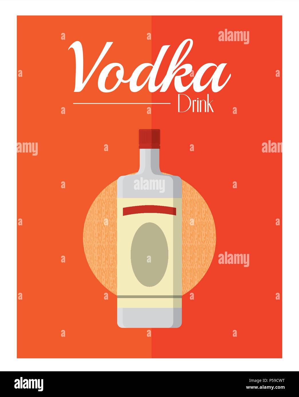 Vodka drink bottle over colorful background vector illustration graphic ...
