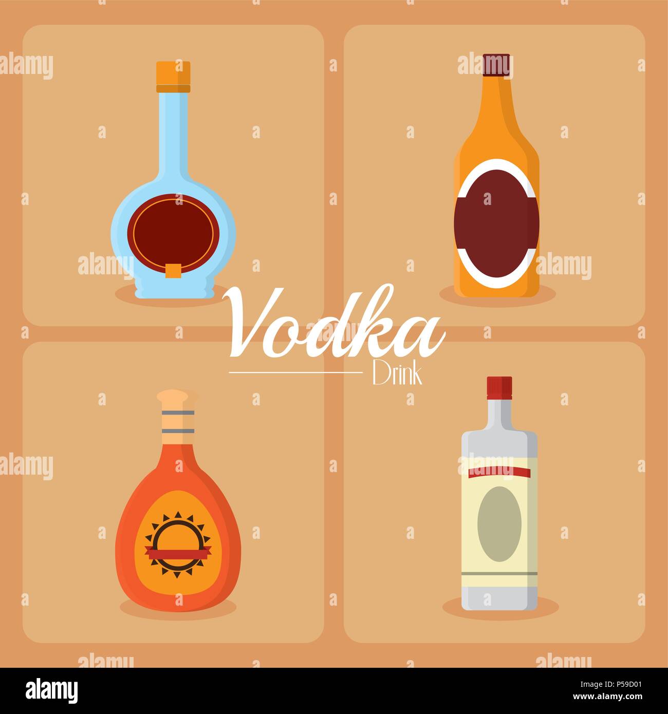 Set of vodka icons collection vector illustration graphic design Stock ...