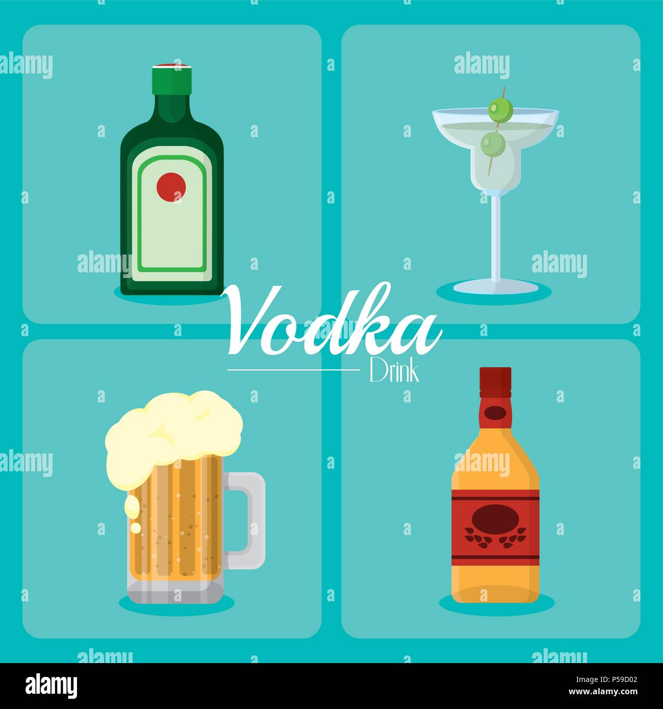 Chilled vodka bottle Stock Vector Images - Alamy