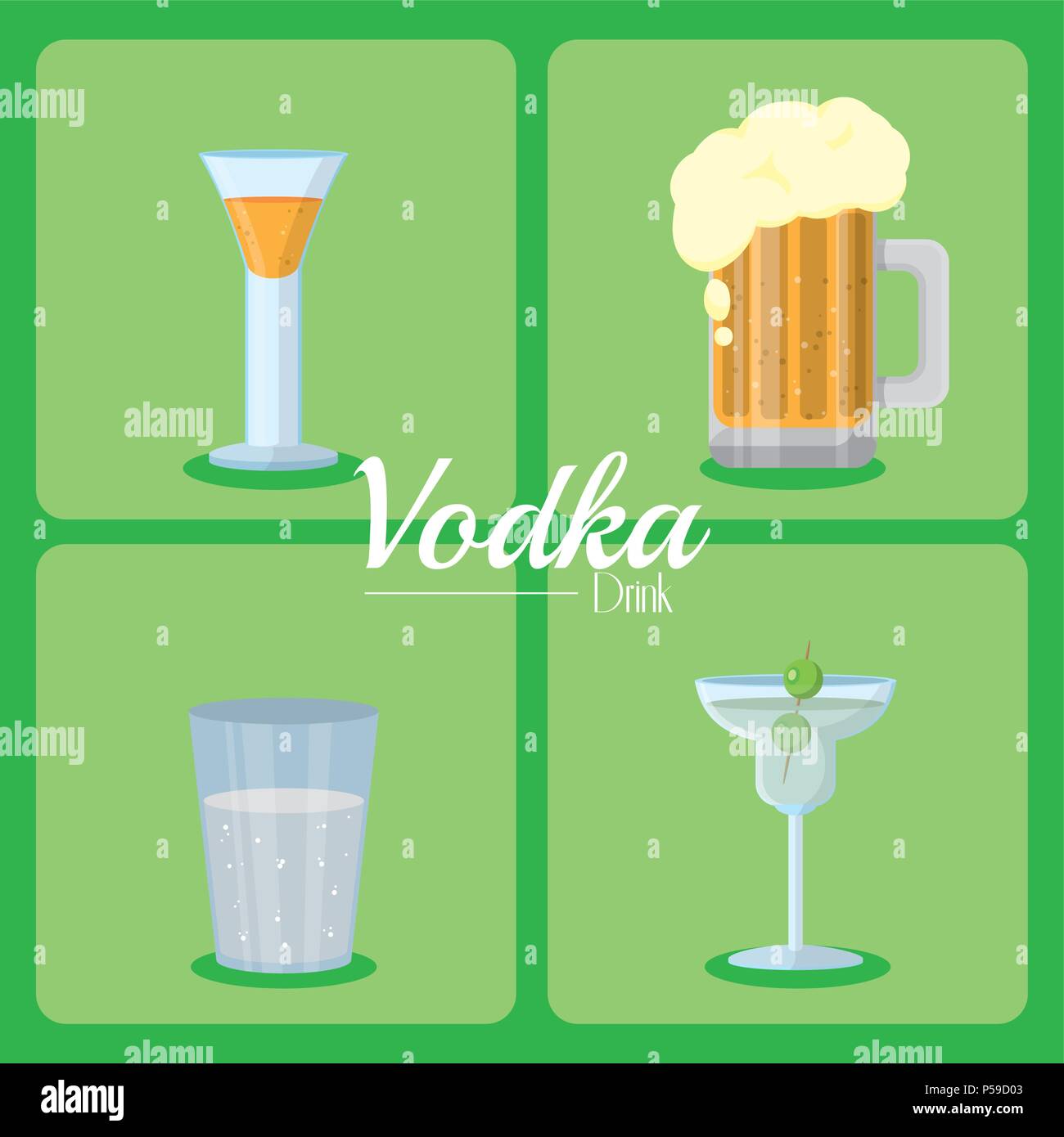 Set of vodka icons collection vector illustration graphic design Stock ...