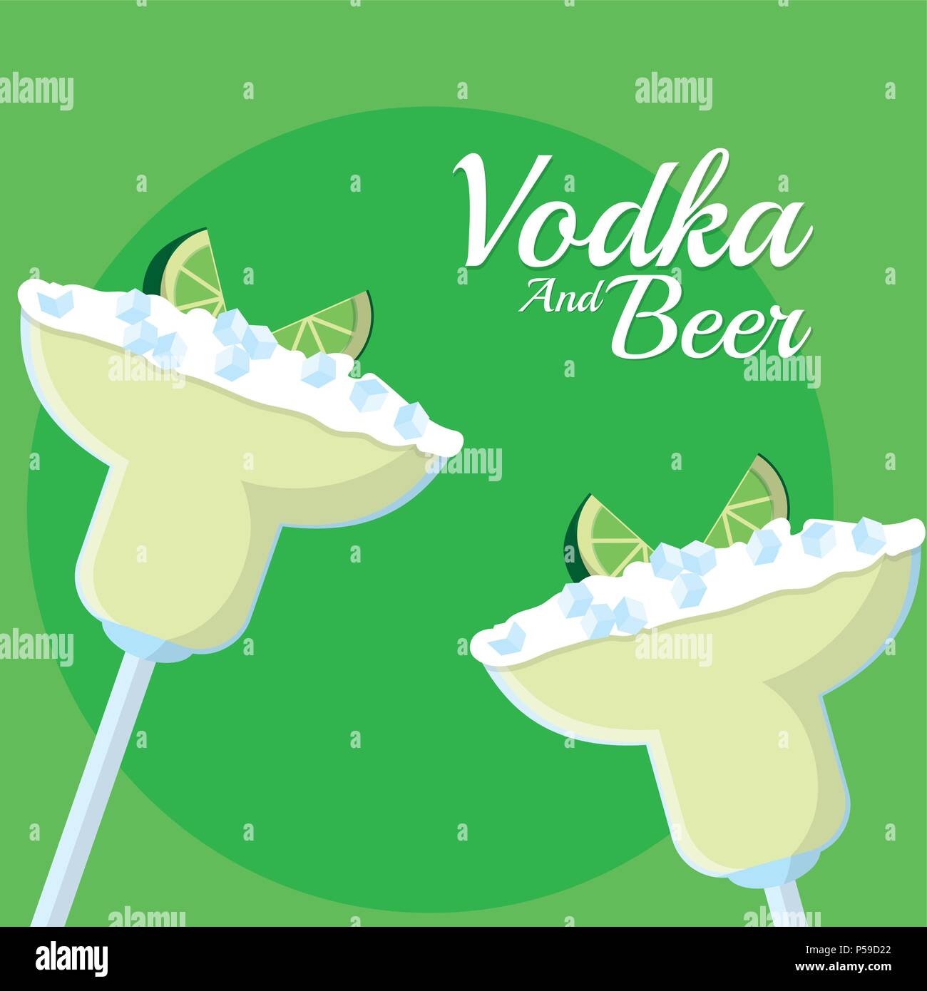 Vodka cocktails with lemons vector illustration graphic design Stock ...