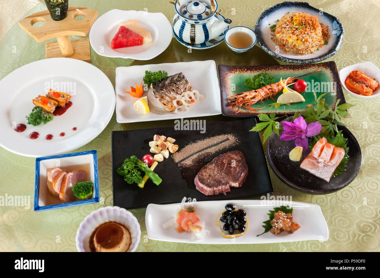 A table full of Japanese cuisine Stock Photo - Alamy