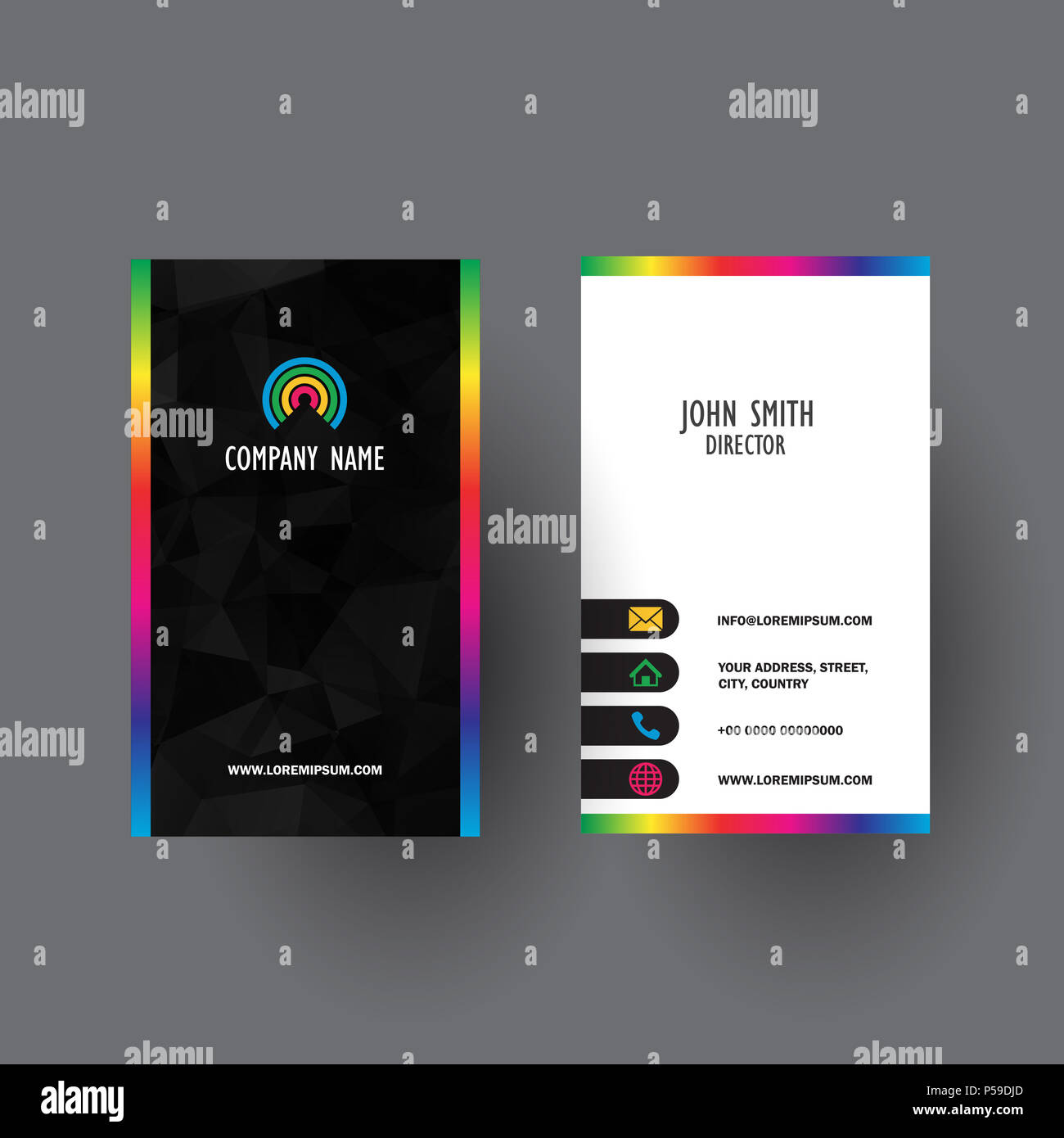 Business card with colourful gradient design Stock Photo - Alamy