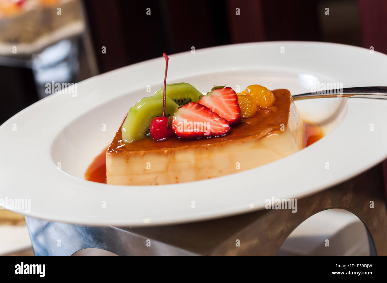 Cherry pudding custard sauce hi-res stock photography and images - Alamy