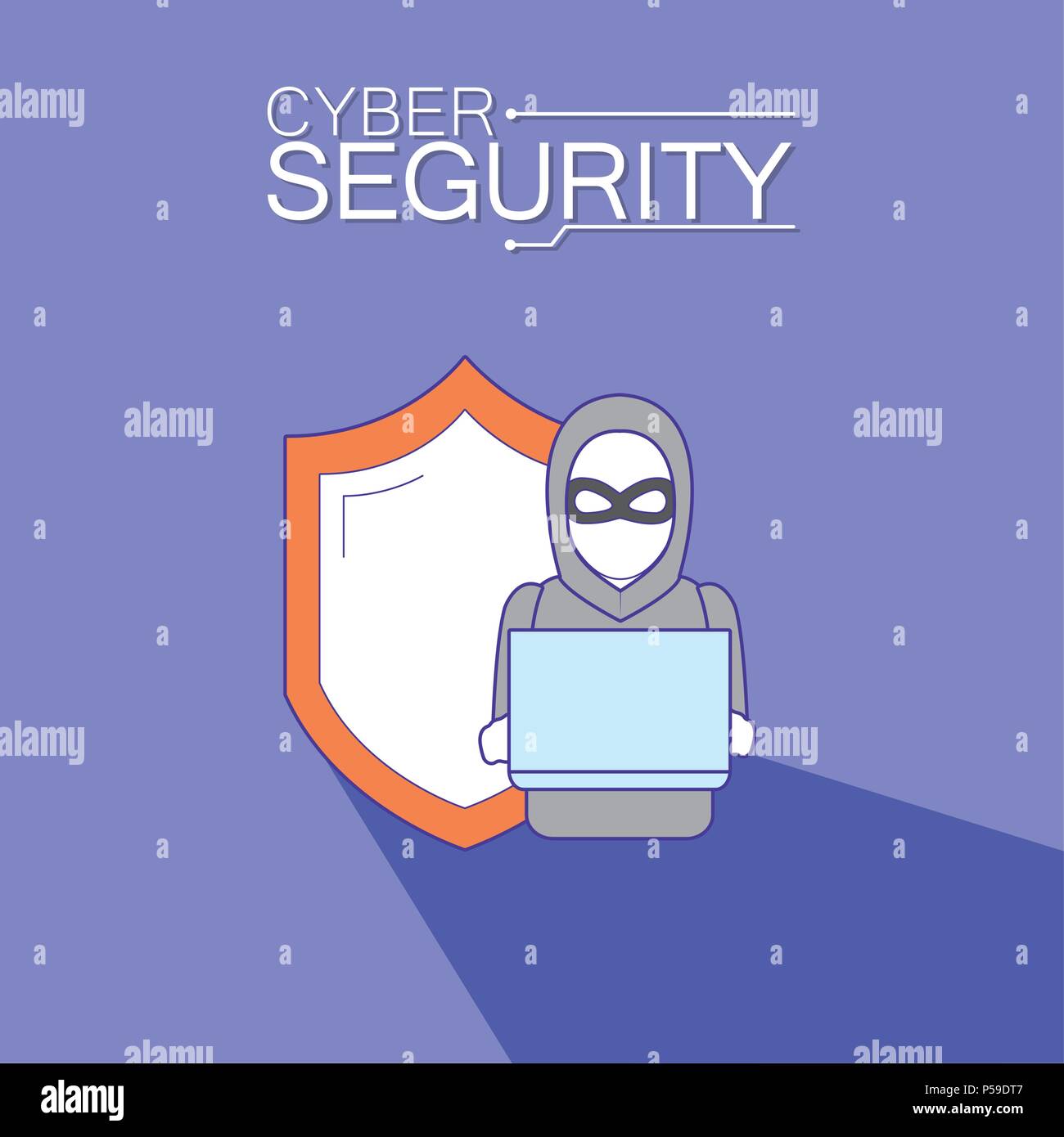 Hacker behind computer Stock Vector Images - Alamy