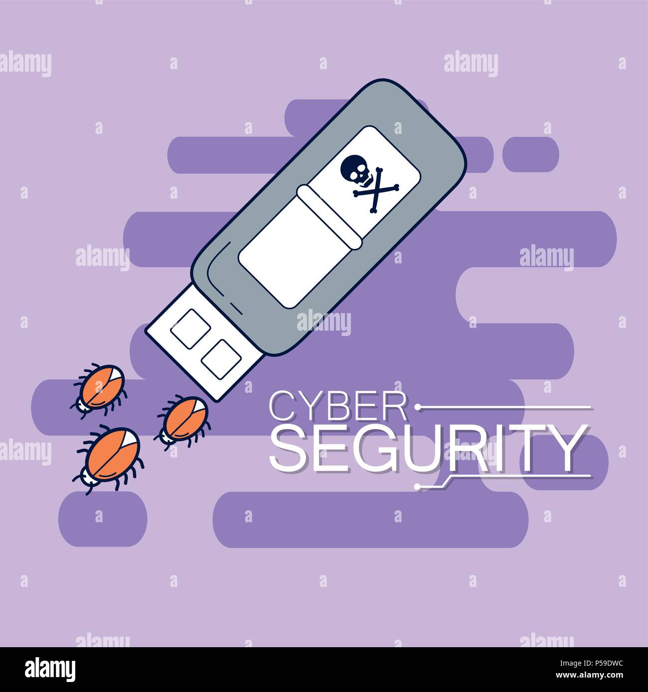 USB storage with virus vector illustration graphic design Stock Vector ...