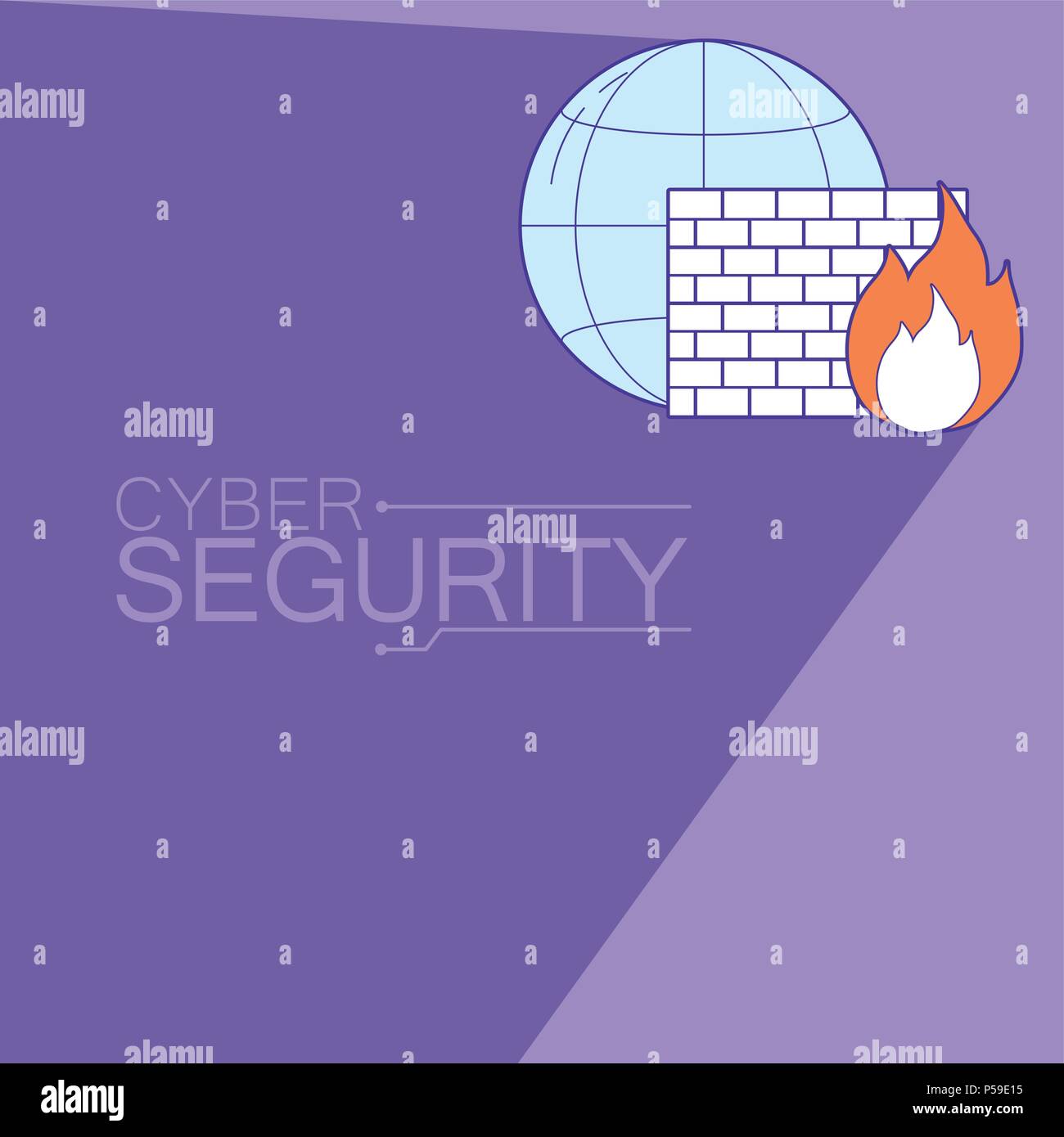 Global sphere with firewall vector illustration graphic design Stock ...