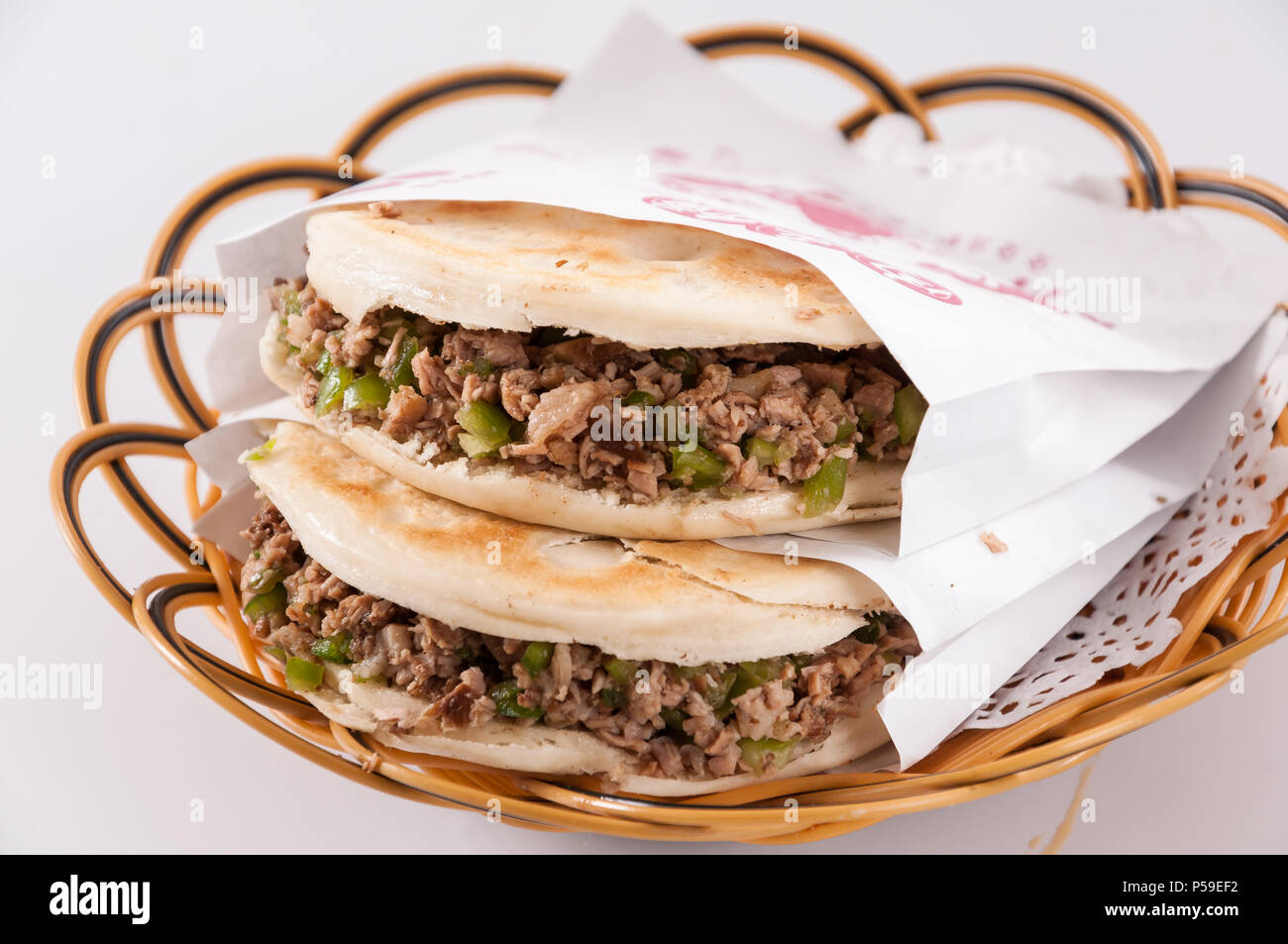Chinese hamburger ,Shaanxi characteristic Stock Photo - Alamy