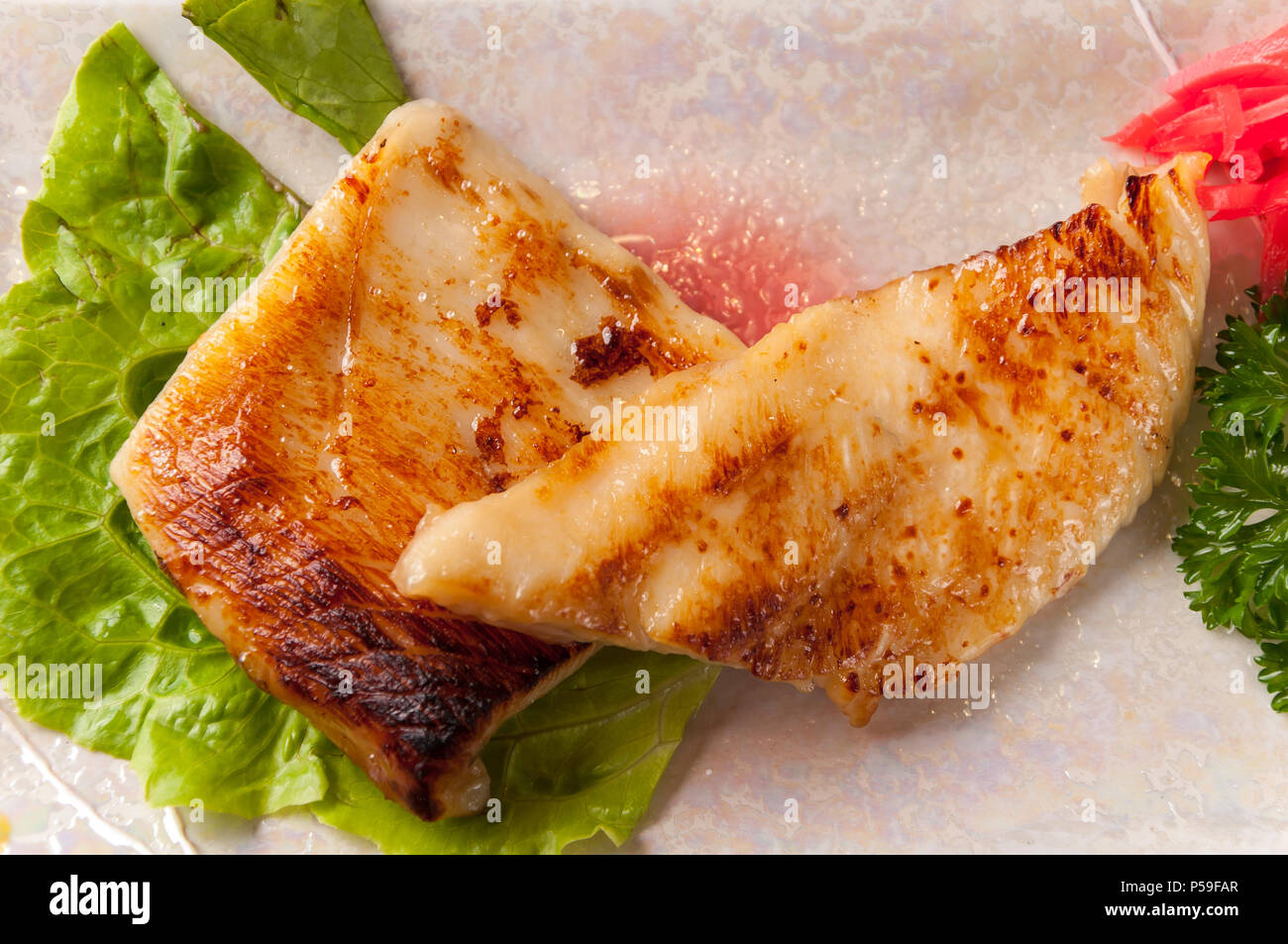 Japanese grill cod fish Stock Photo - Alamy