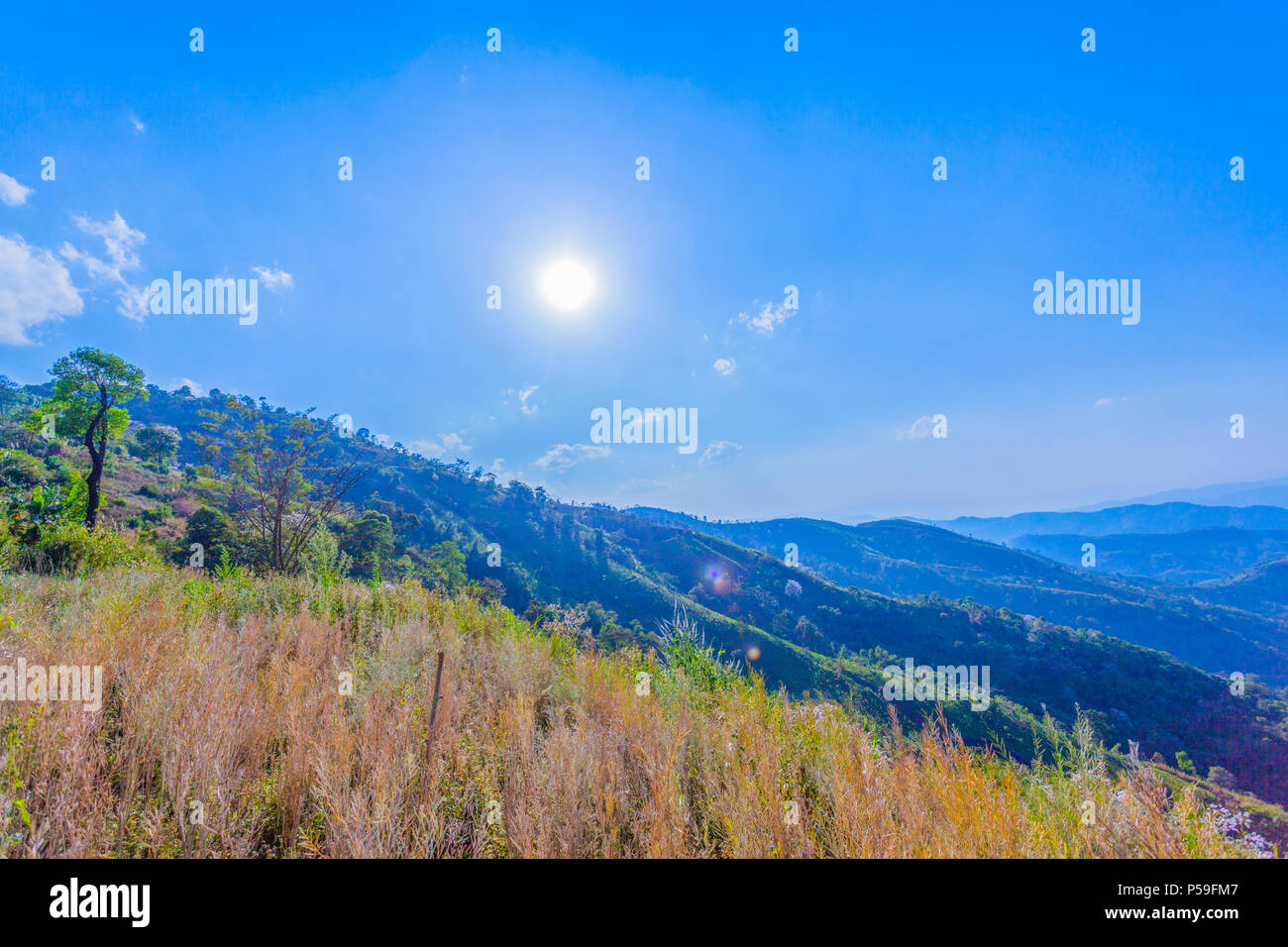 at Doi Pha Mee view point you can see Doi Nangnon in Maesai Chiang Rai ...