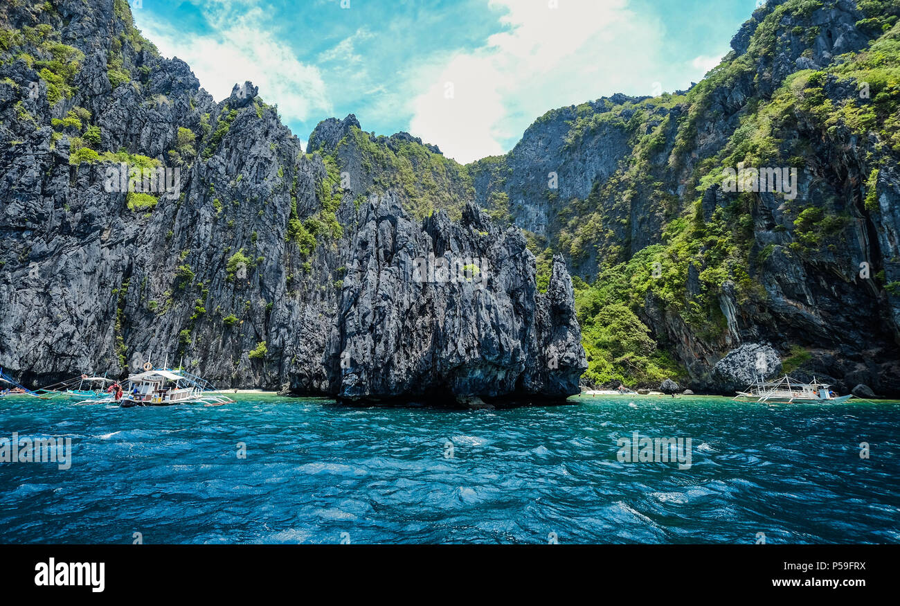 Seascape of Palawan Island, Philippines. Palawan is the island of ...
