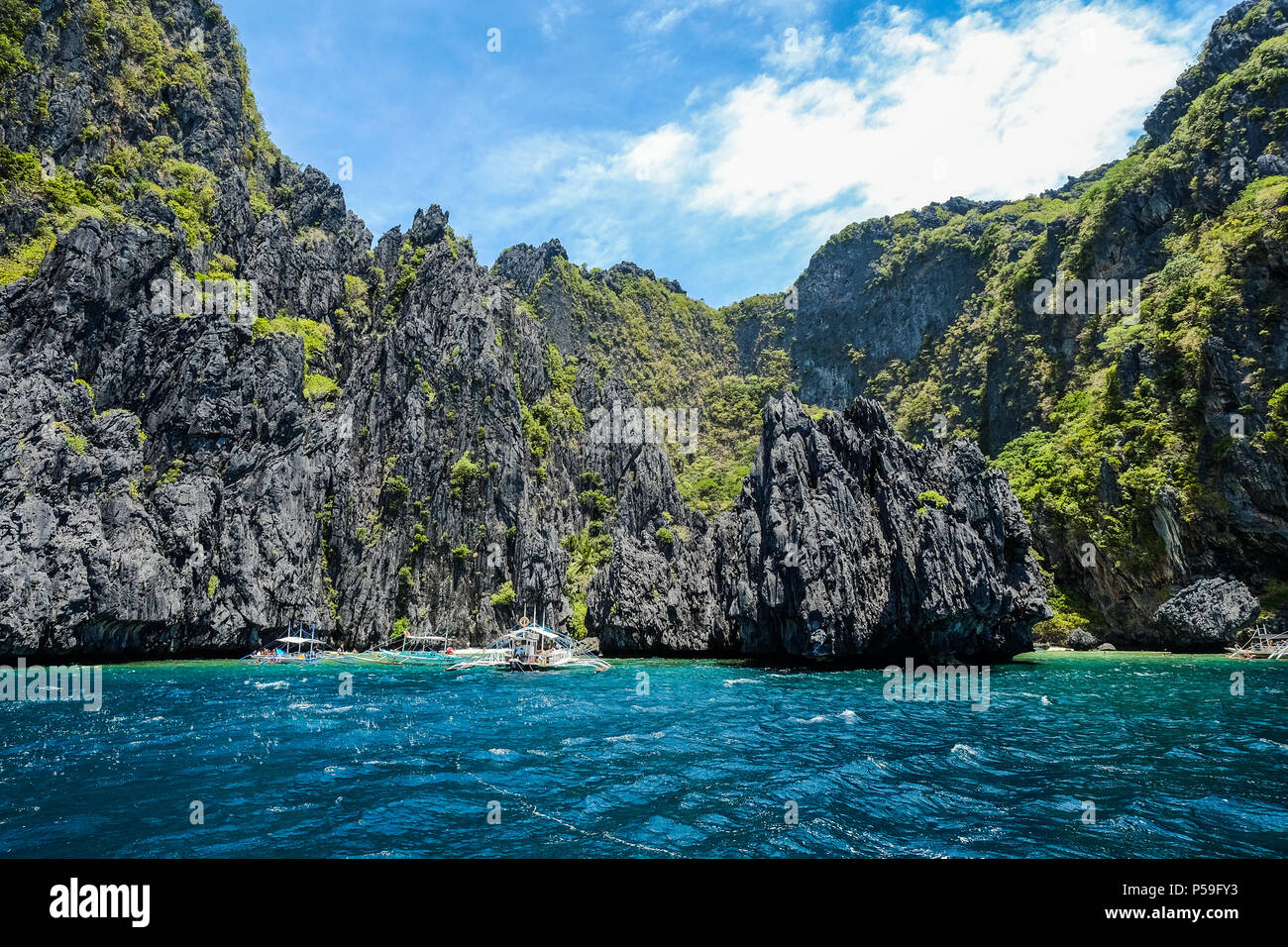 Blue sea of Palawan Island, Philippines. Palawan is the island of ...