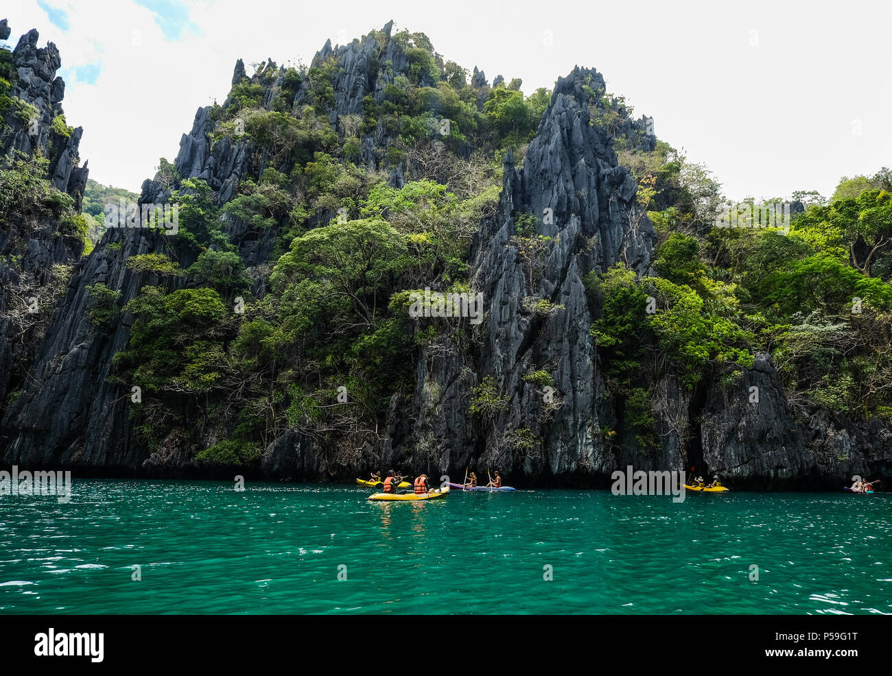 Blue lagoon of Palawan Island, Philippines. Palawan is the island of ...