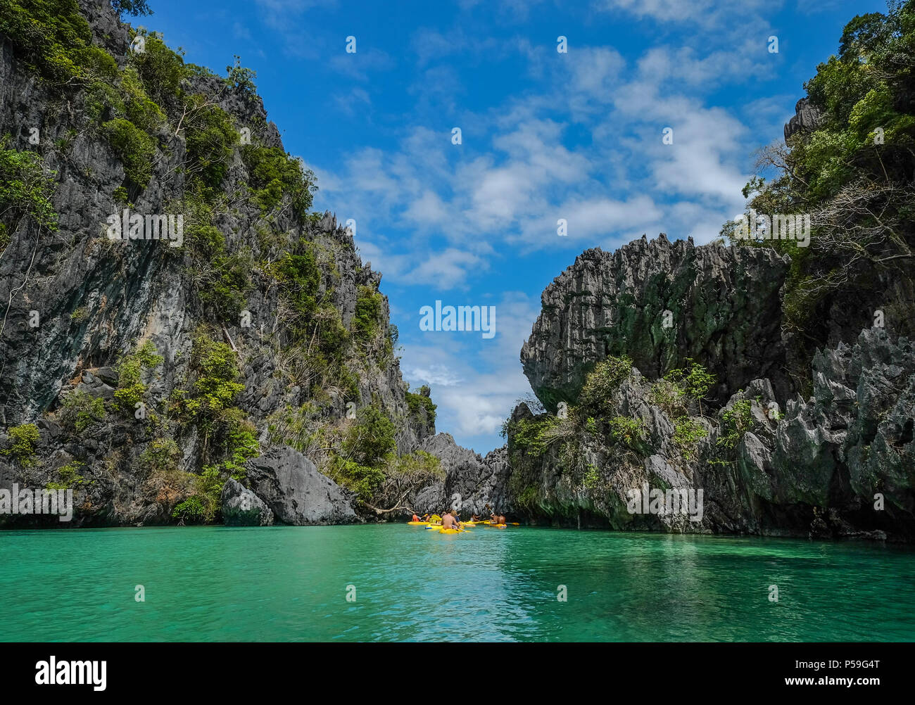 Blue lagoon of Palawan Island, Philippines. Palawan is the island of ...