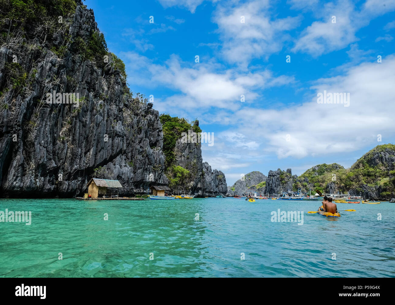 Blue lagoon of Palawan Island, Philippines. Palawan is the island of ...