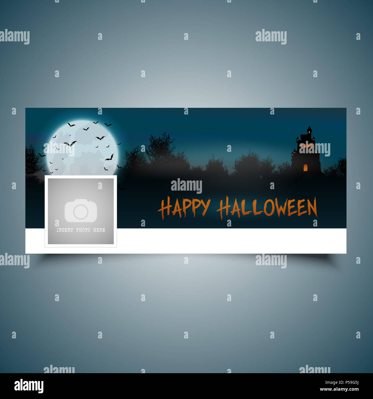 Timeline cover with spooky Halloween design Stock Photo - Alamy