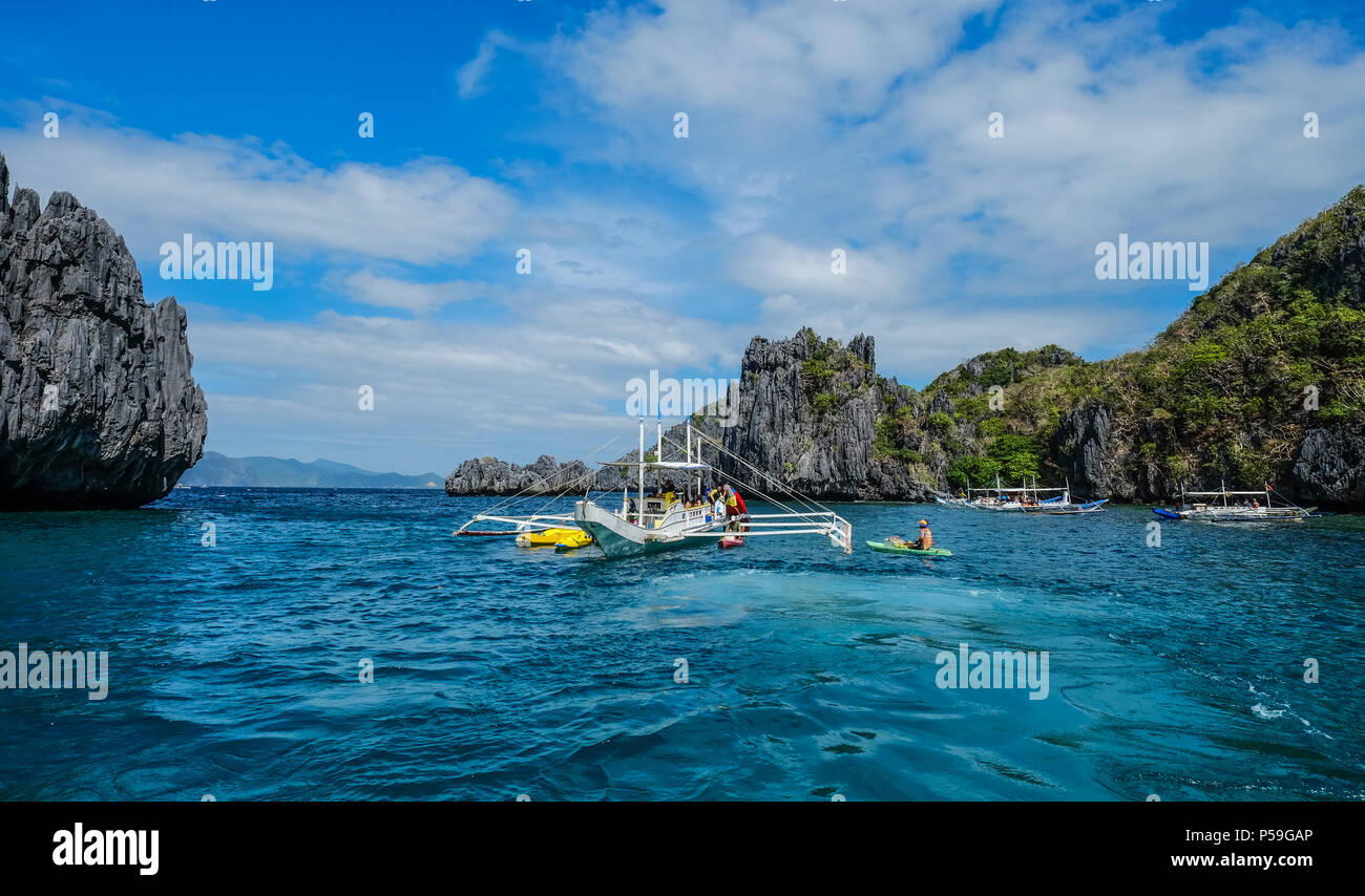 Beautiful blue sea at summer in Palawan Island, Philippines Stock Photo ...