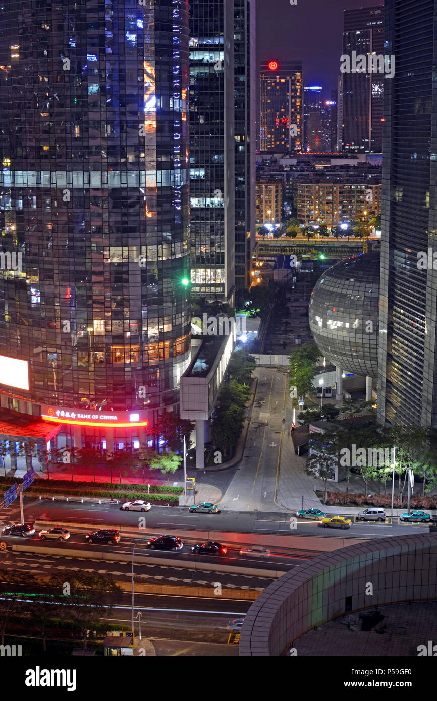Guangzhou, China - June 05, 2018; Night Lights Neon Display on all the ...