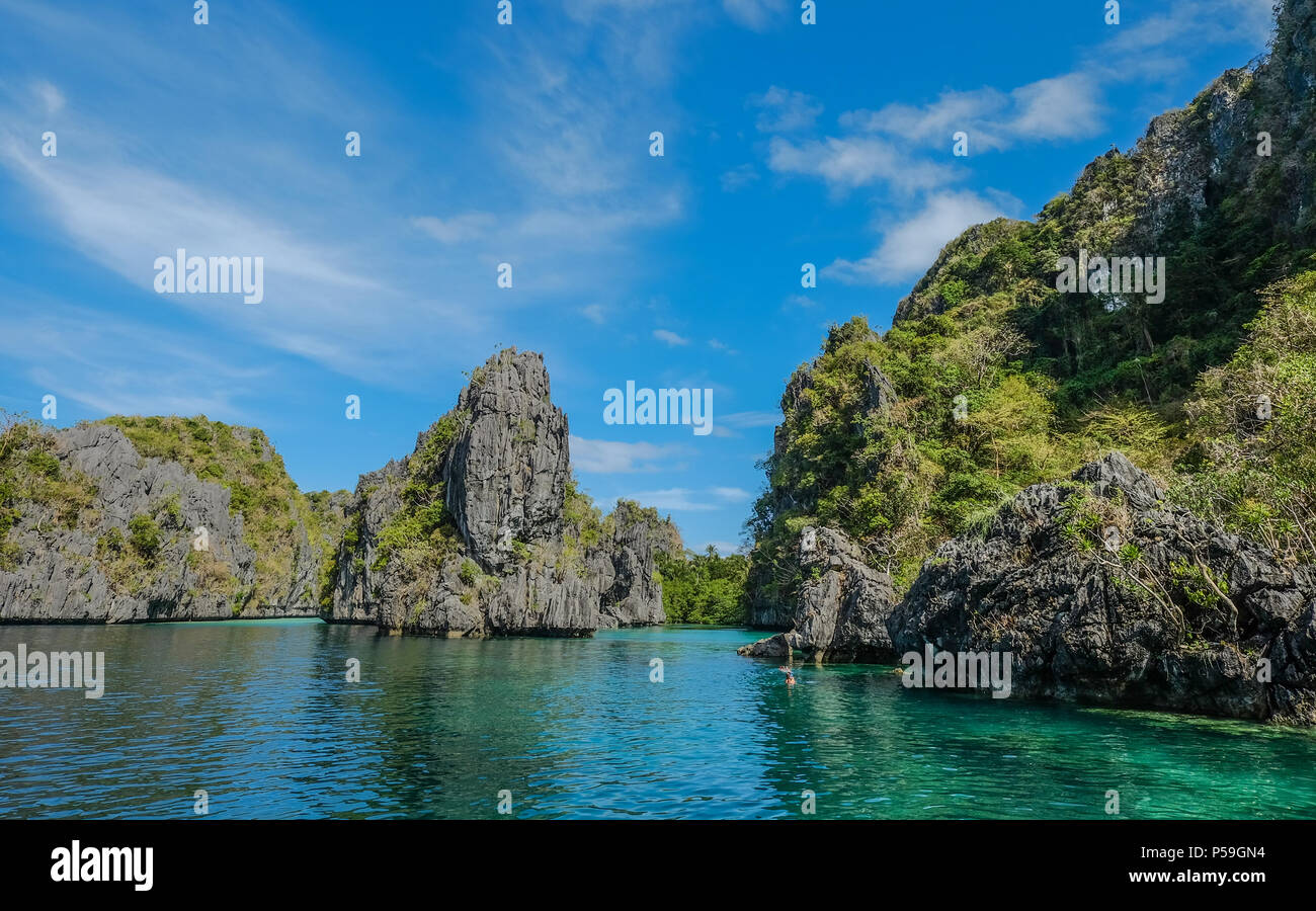 Beautiful sea at sunny day in Palawan, Philippines. Palawan is the ...