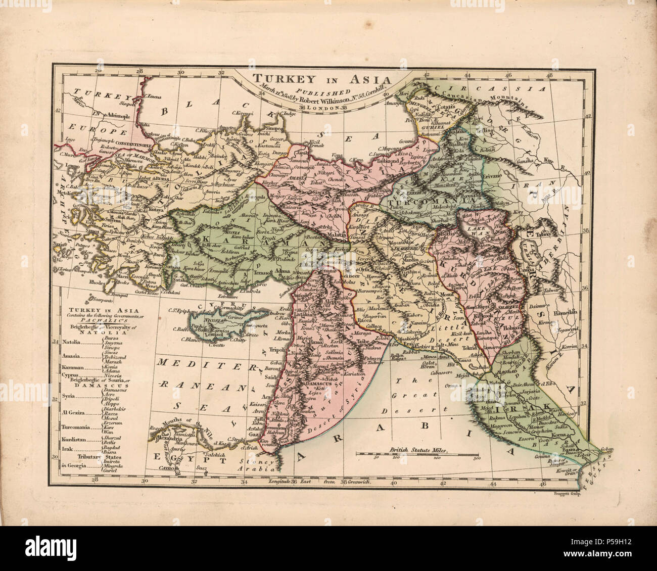 1808 map of turkey in asia hi-res stock photography and images - Alamy