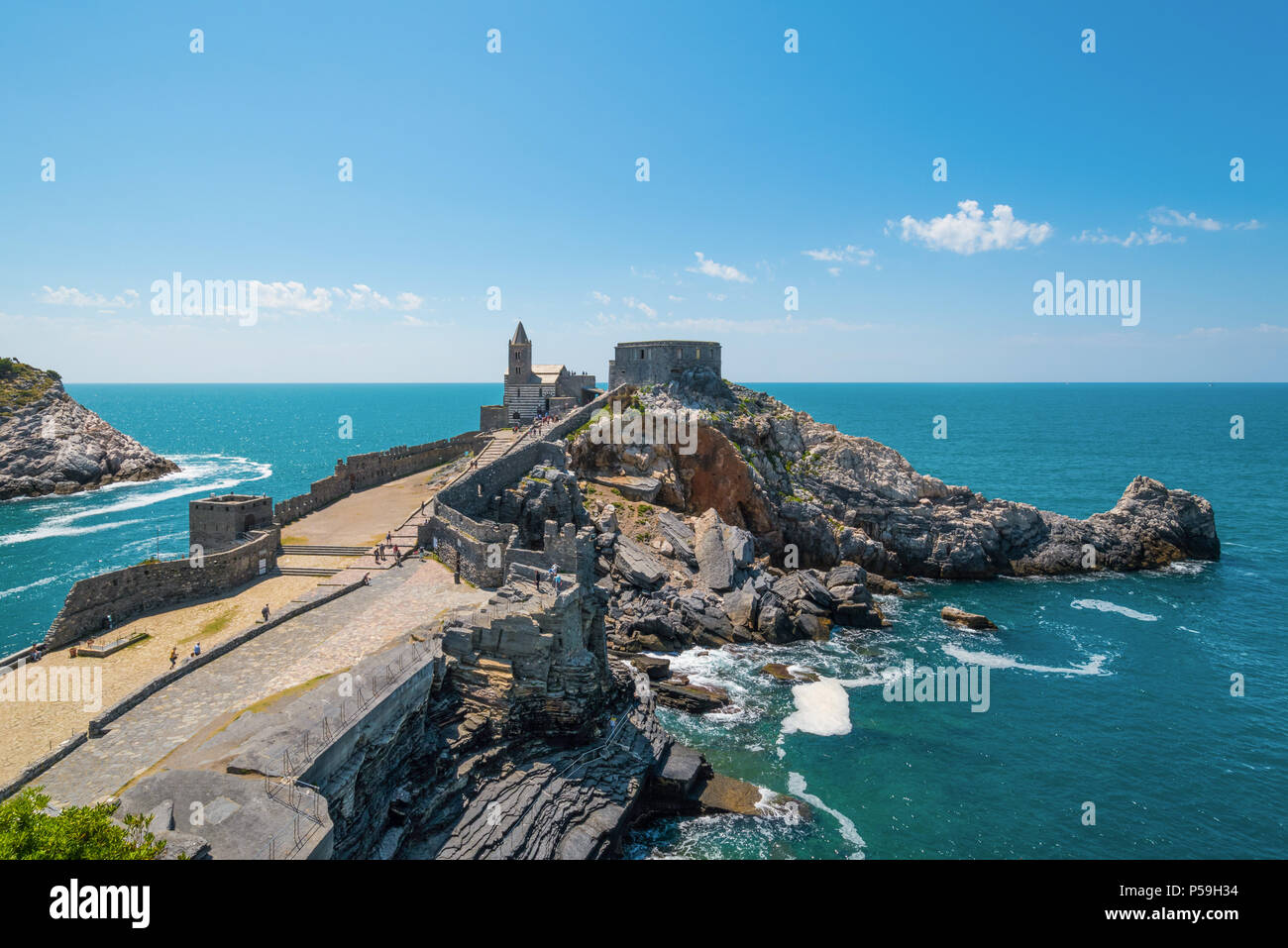 Porto Venere, Italy - A view of the town also know as Portovenere, in ...