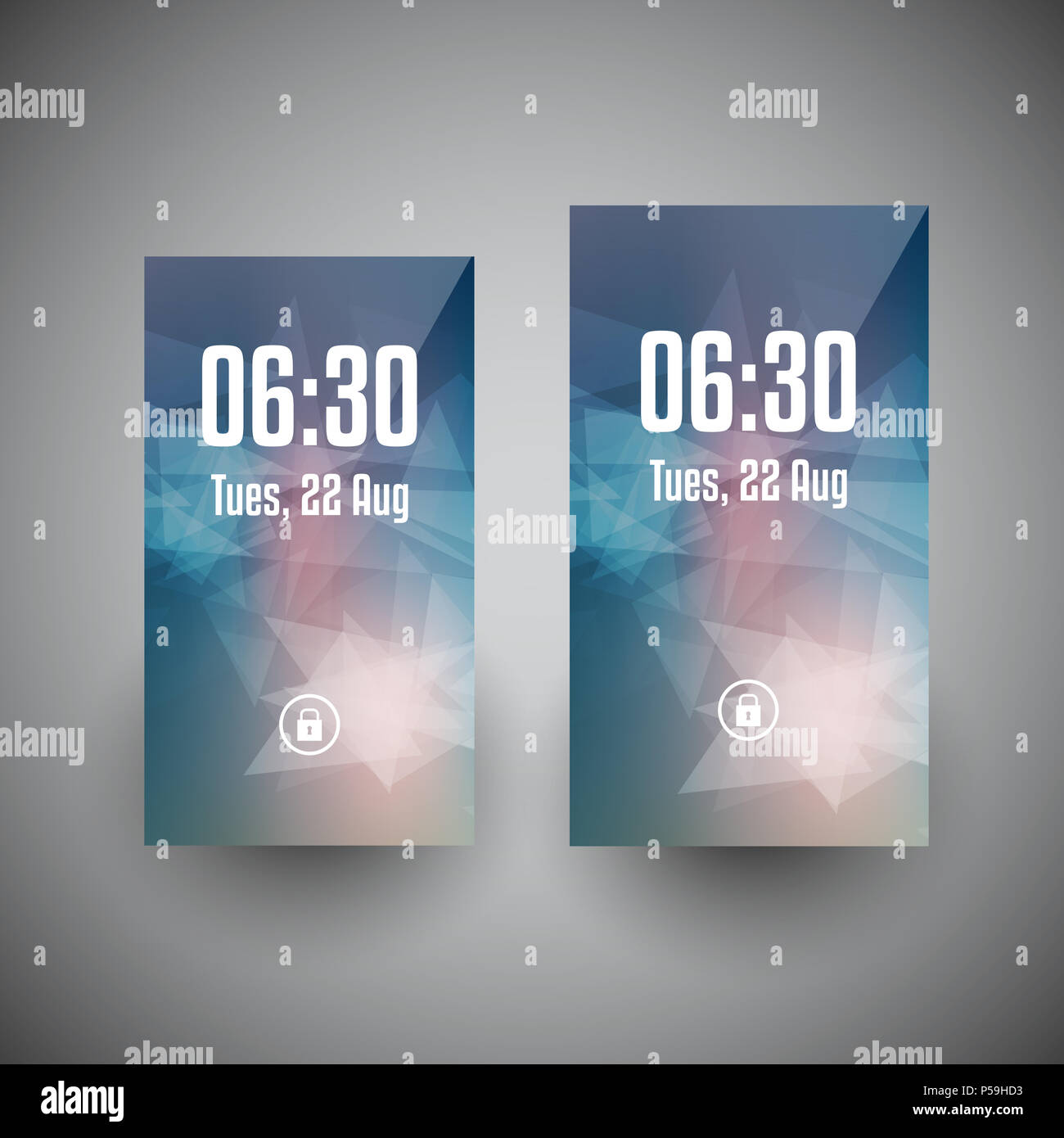 Smartphone wallpaper designs in two different screen sizes Stock Photo ...