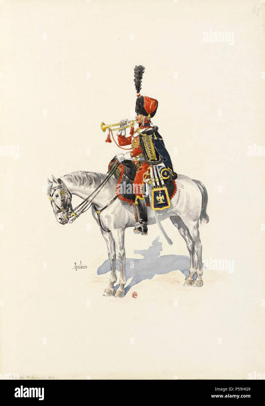 1809 - Trompette du 4e Hussards (42 Stock Photo - Alamy