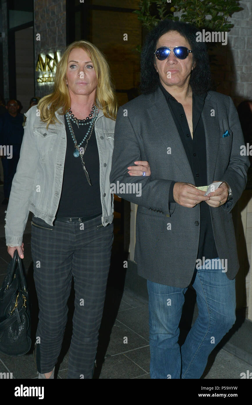 Gene Simmons out on a dinner date with his wife Shannon Tweed at Avra ...