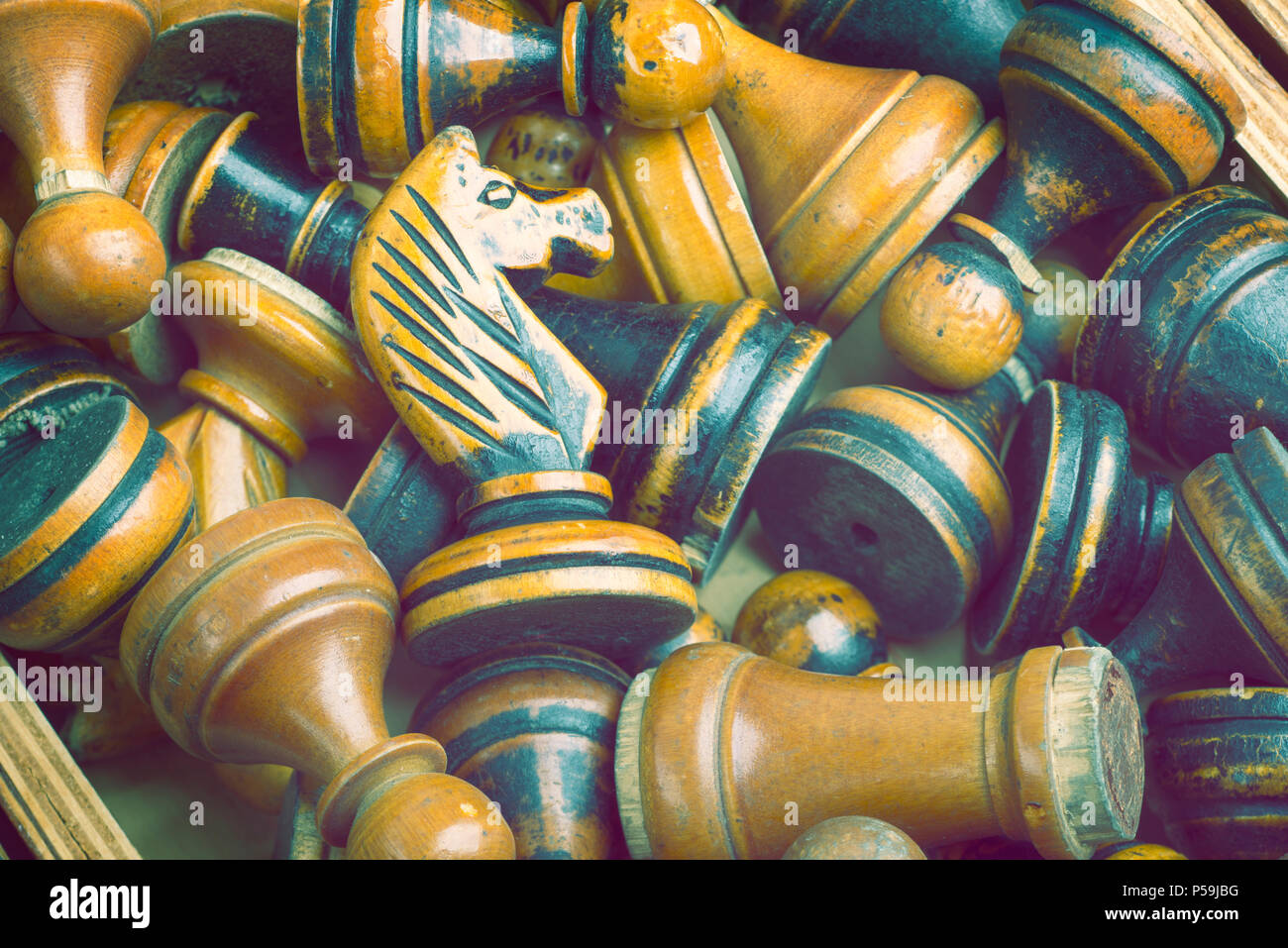Old chess pieces hi-res stock photography and images - Alamy