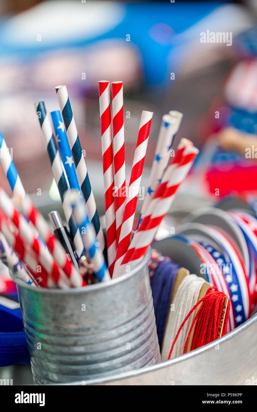 Paper firecrackers made from red, white and blue paper for July 4th ...