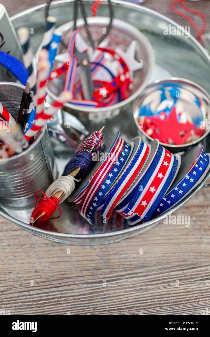 Paper firecrackers made from red, white and blue paper for July 4th ...