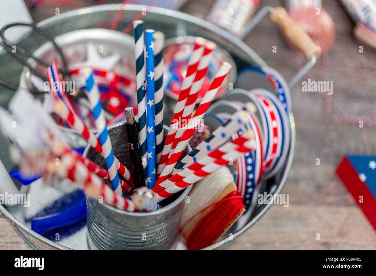 Paper firecrackers made from red, white and blue paper for July 4th ...