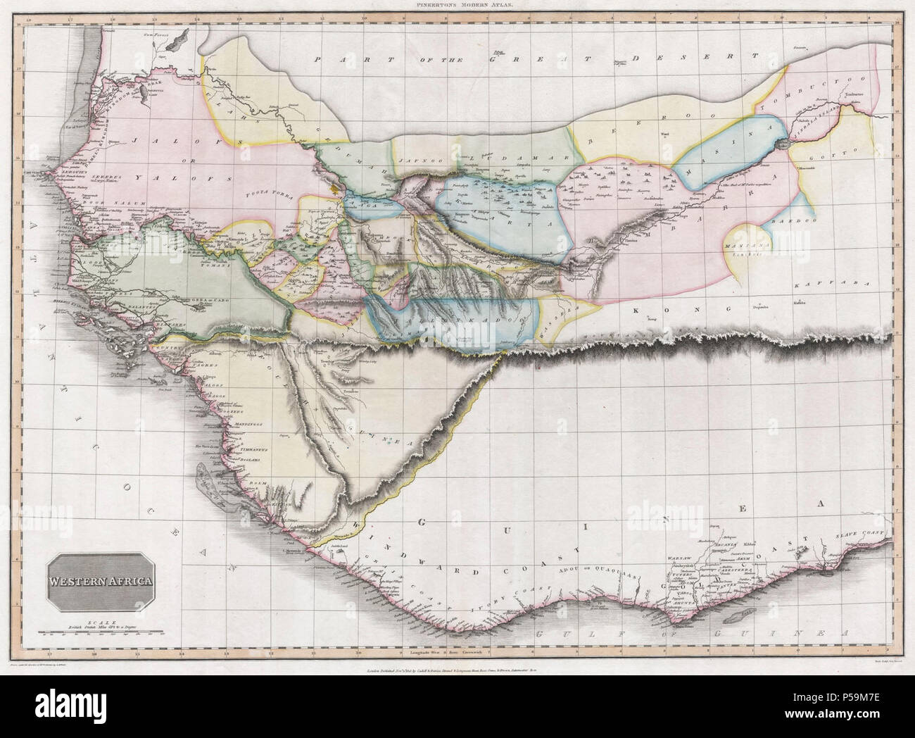 1813 Pinkerton Map of Western Africa (Niger Valley - Mountains of Kong ...