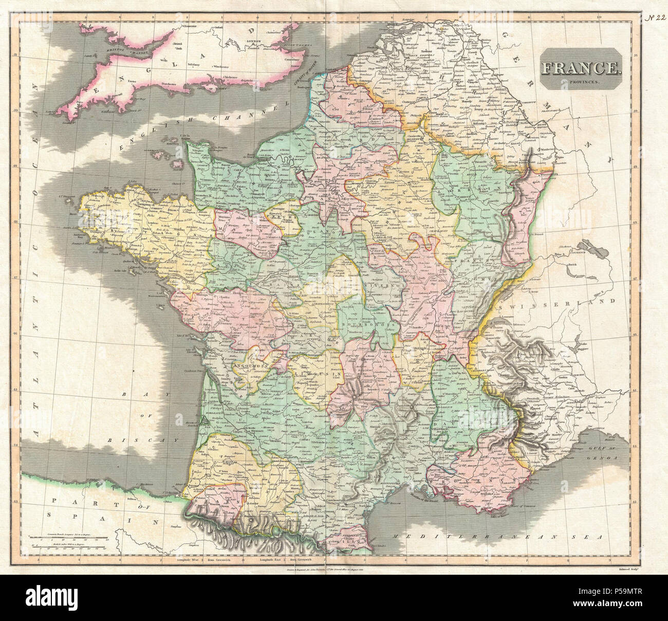 1814 map of france hi-res stock photography and images - Alamy