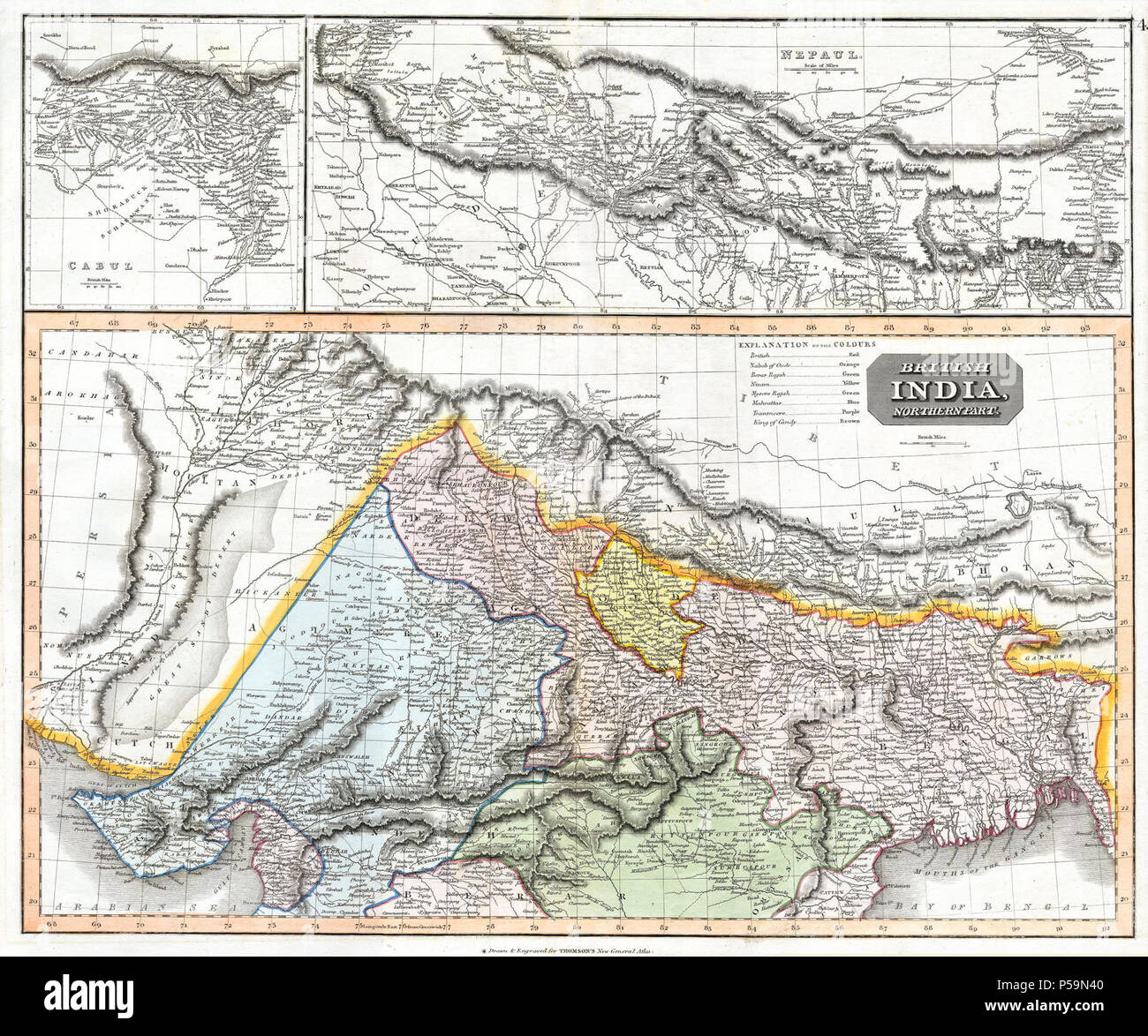 1814 Thomson Map of Northern India and Nepal - Geographicus ...