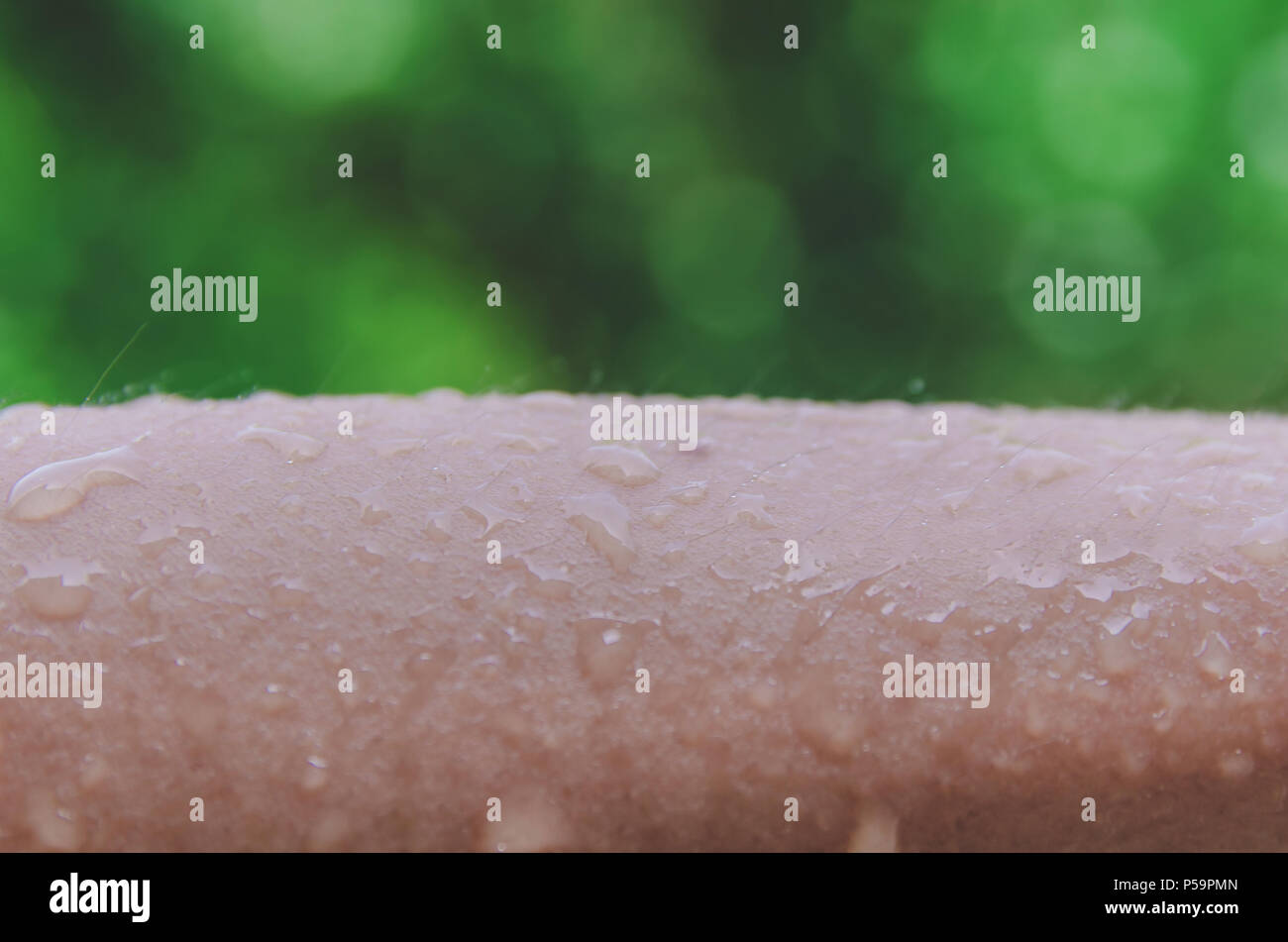 Close up of water drop on the human skin for wash and clean the skin ...