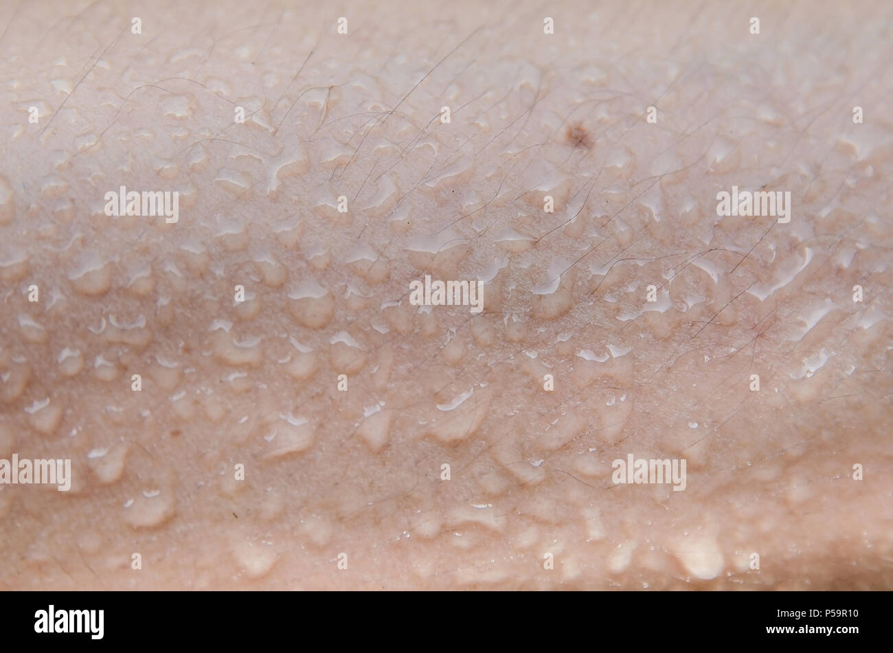 Close up of water drop on the human skin for wash and clean the skin ...