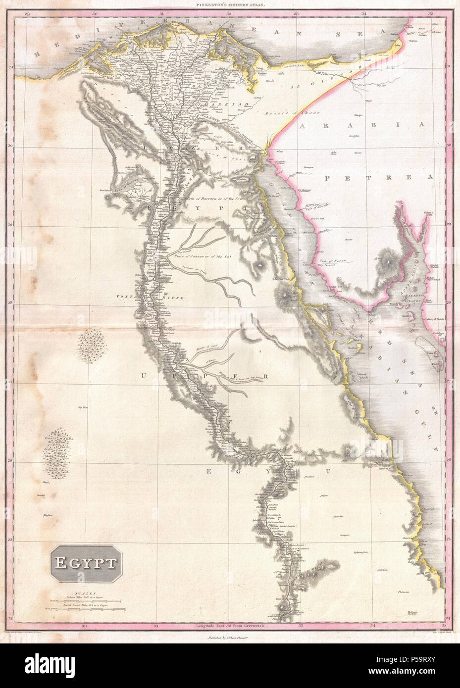 1818 Pinkerton Map of Egypt - Geographicus - Egypt-pinkerton-1818 Stock ...