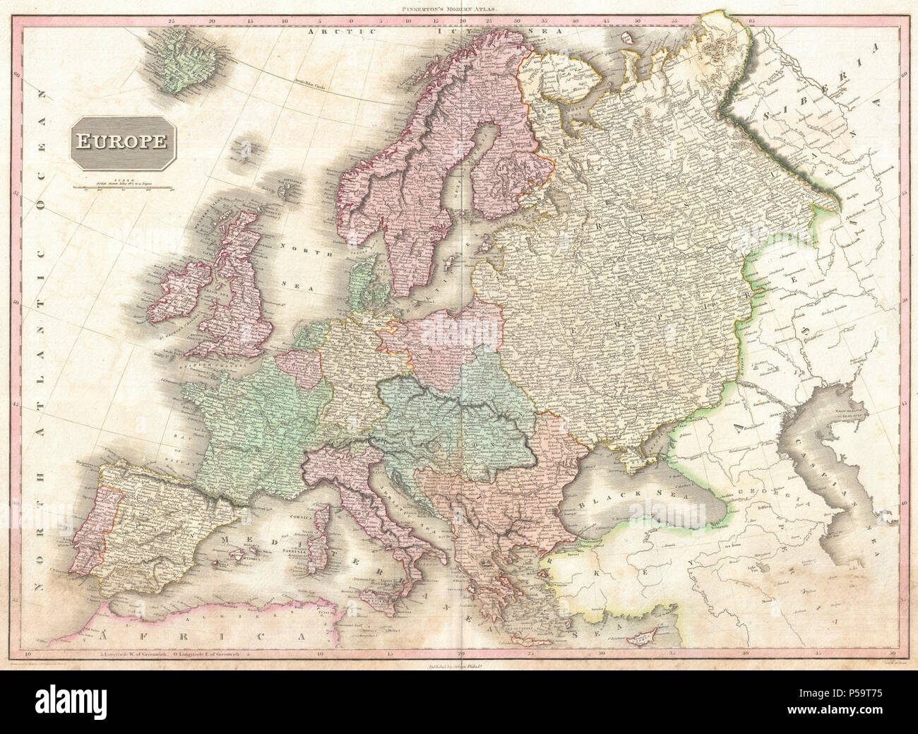 1818 Pinkerton Map of of Europe - Geographicus - Europe-pinkerton-1818 ...
