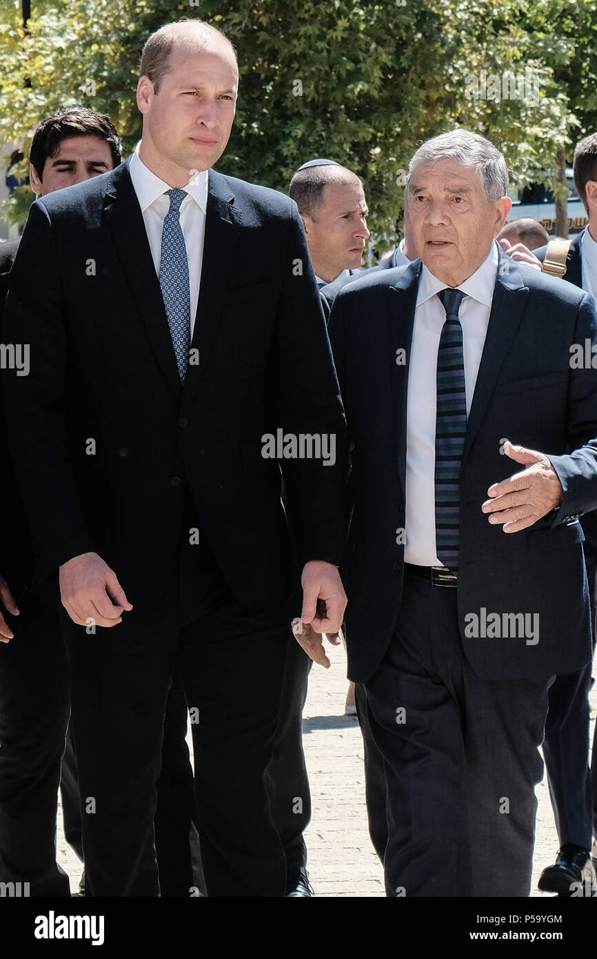 Jerusalem, Israel. 26th June, 2018. HRH Prince WILLIAM ARTHUR PHILIP ...