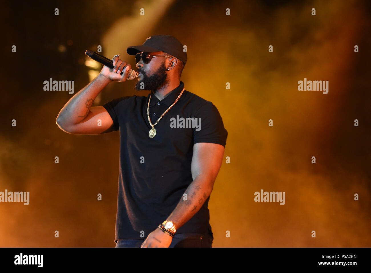 Rabat. 25th June, 2018. Belgian rapper Damso performs during the 2018 ...