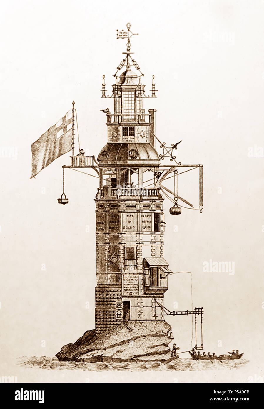 Eddystone lighthouse illustration hi-res stock photography and images ...