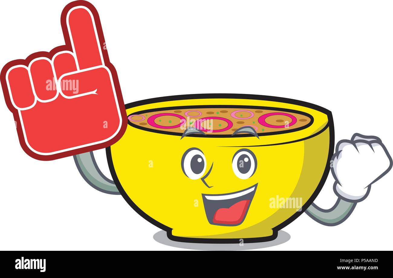 Foam finger soup union mascot cartoon Stock Vector Image & Art - Alamy