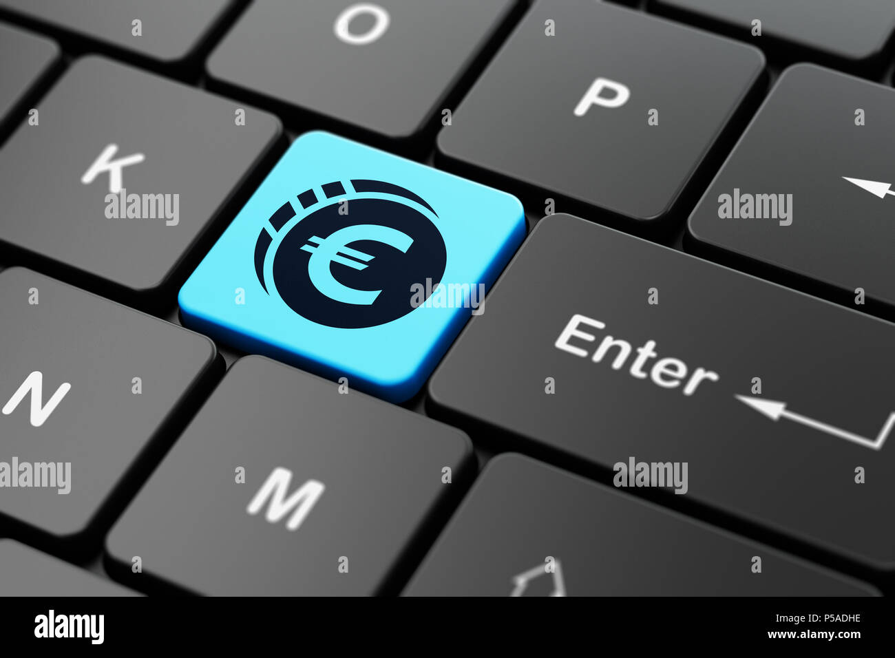 Money concept: Euro Coin on computer keyboard background Stock Photo ...