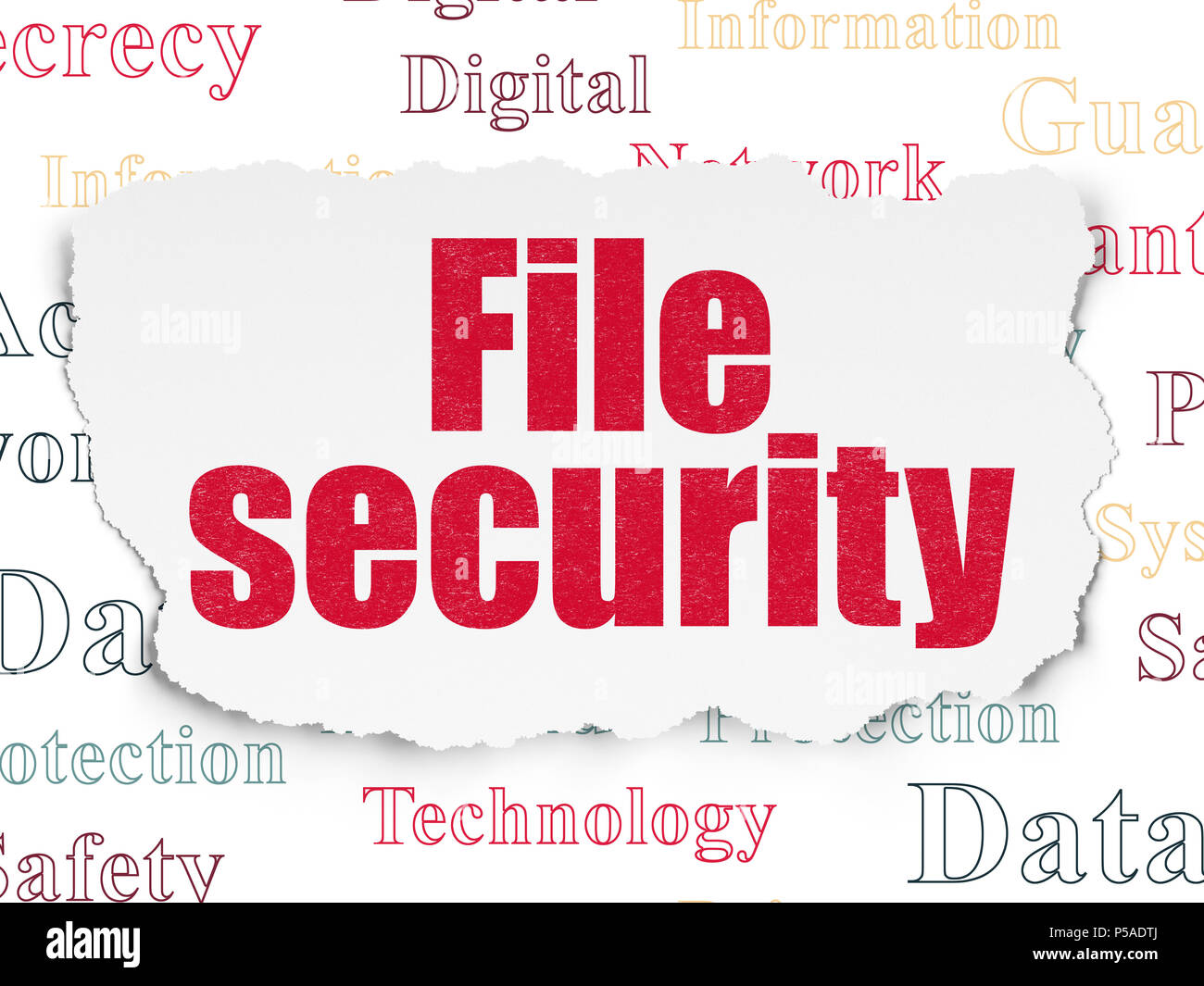 Security concept: File Security on Torn Paper background Stock Photo ...
