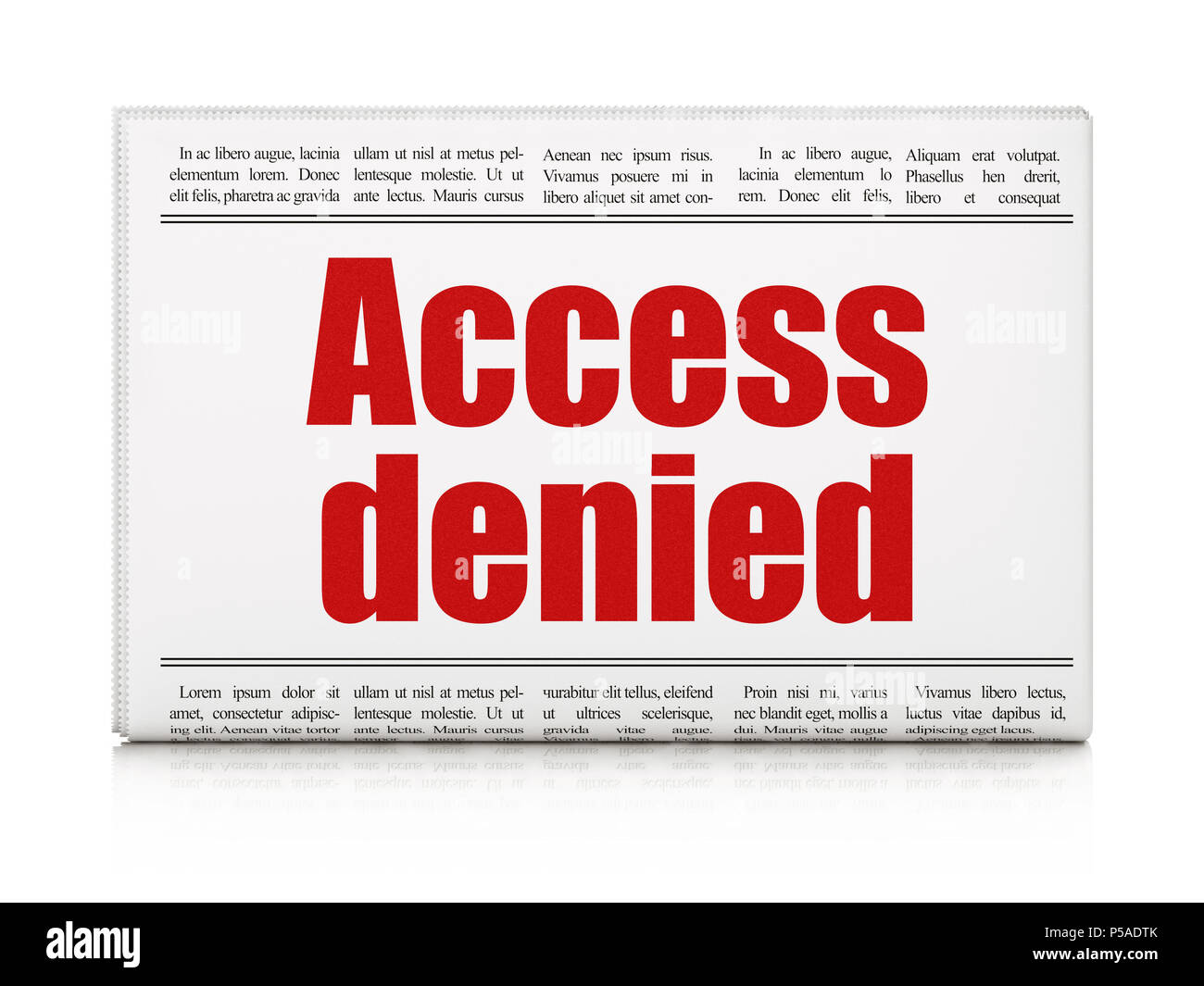 Privacy concept: newspaper headline Access Denied Stock Photo - Alamy